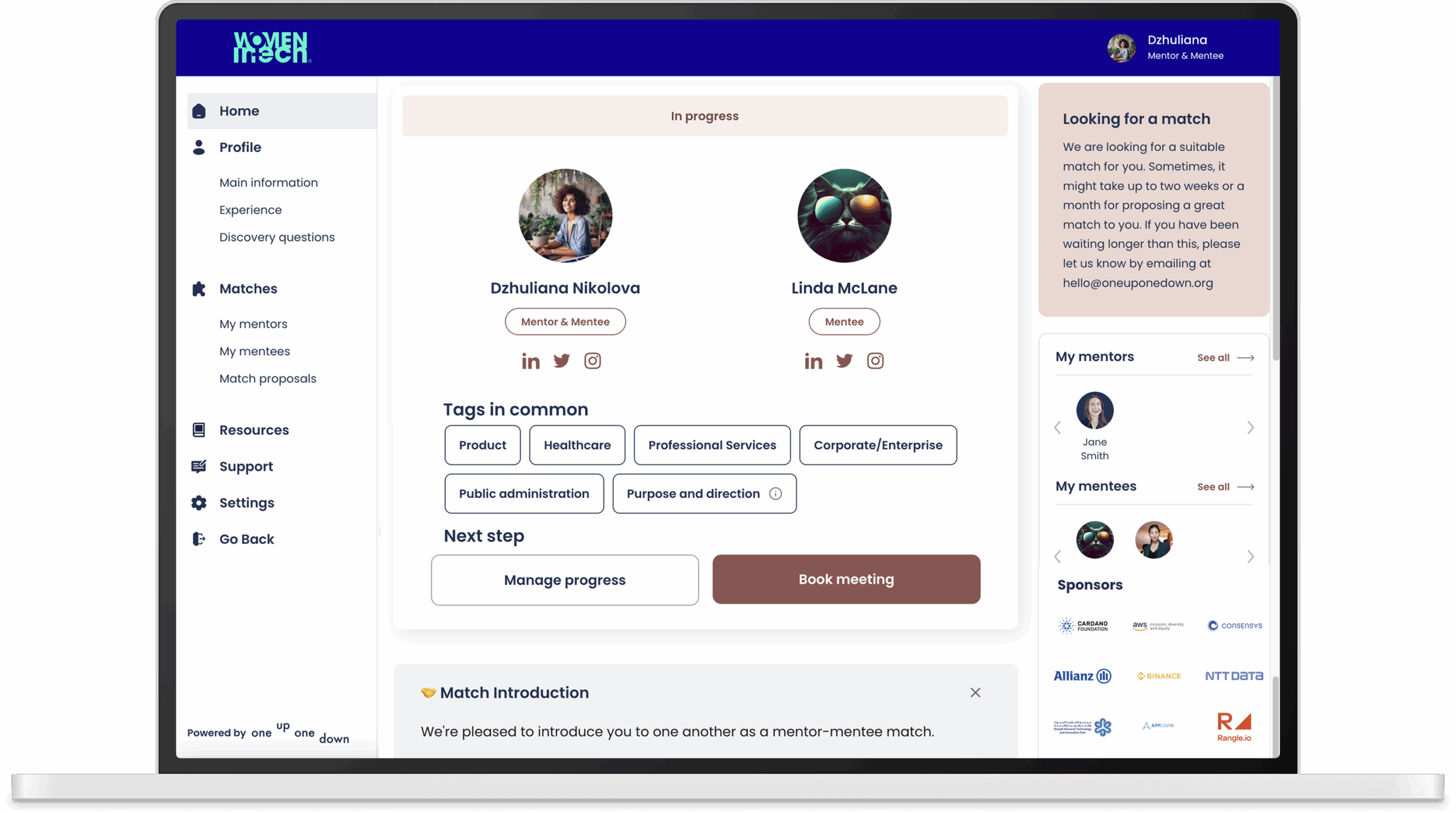 OneUpOneDown | Women Mentorship